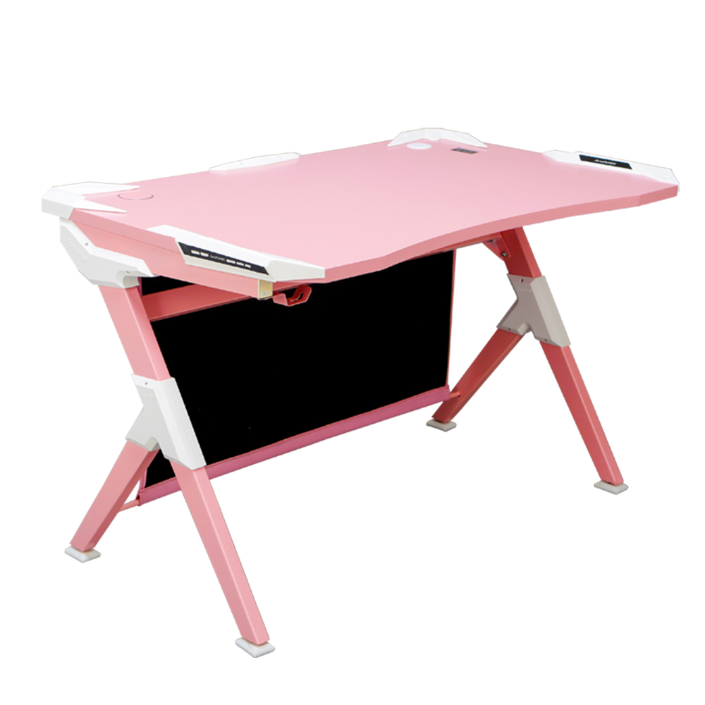 Autofull Pink Gaming Table And Chair Set Combination Computer Desktop ...
